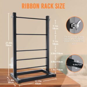 Fumingpal 5 Tier Ribbon Holder Organizer Rack, Ribbon Holder, Ribbon Storage, Large Capacity Ribbon Organizer for Craft Room,Cake Shop,Flower Store(Black)