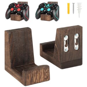 bearut wall mounted game controller holder headset stand universal gaming pc accessories rack headphone stand for xbox series ps5 ps4 by wood adhesive fixation or screws install 2 pack