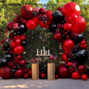 black red balloon garland burgundy black balloons premium maroon black latex balloon ruby red black balloon arch for halloween vampire christmas birthday wedding prom theme party decor