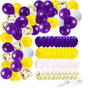 graduation party decorations purple yellow 2024/purple yellow balloons purple graduation decorations 2024 nyu/mardi gras party/purple yellow gold birthday party decoration balloons of 40pcs