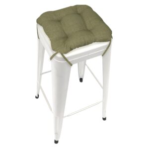 barnett home decor bar stool cushions square 12x12 seat cushion - fade resistant waterproof cushion for outdoor bar stools - fits most tolix stools, 12" metal bar stools (rave sage green, 1)