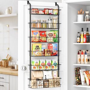 ggiu over the door pantry organizer spice rack: 6-tier metal pantry door organizer - pantry organizers and storage - over the door organizer back of door spice rack