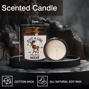 Mancheng-zi Moose Gifts for Women Girls Moose Lovers, Funny Moose Gifts, Moose Themed Gifts, Just a Girl Who Loves Moose Scented Candles