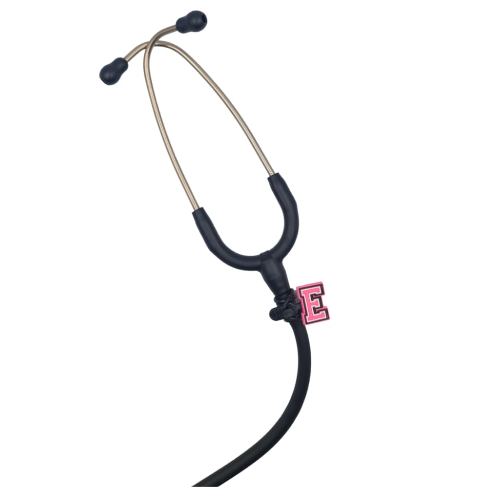 Stethoscope Charms - letter pink E - Medical Gift