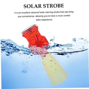 DOITOOL 5pcs Signal Light Emergency Flashing Barricade Light The Lighthouse Solar Strobe Warning Light Road Construction Light Led Barricade Warning Light Plastic Car Pendant