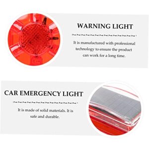 DOITOOL 5pcs Signal Light Emergency Flashing Barricade Light The Lighthouse Solar Strobe Warning Light Road Construction Light Led Barricade Warning Light Plastic Car Pendant