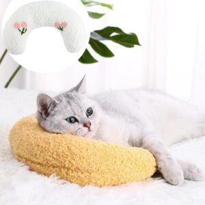 Cat Lovely Cozy Pillow,Soft Fluffy Cat Calming Pillow Pet Sleeping Companion,Little Cat Neck Pillow Cozy Cat Pillow Puppy Pillow Calming Toy for Small Dogs and Cats (Blue-1)