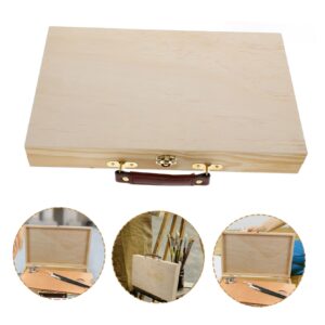 1pc Box Painting Box Drawing Art Accessory Watercolor Oil Pen Case Lightweight Colored Pen Case Wooden Drawing Case Wooden Pigment Empty Container Drawing Pencils Storage Case