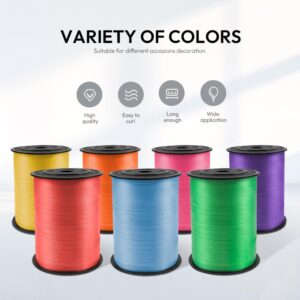 Isaspire 500 Yards Curling Ribbon with Spool, 1/5" Wide Crimped Texture Curling Ribbons - Ideal for Gift Box Wrapping, Birthday, Halloween, Christmas Party Decorations, Balloon String Ribbon in Black