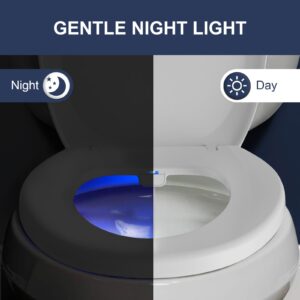 ZMJH S005-B3 Heated Toilet Seat with Night Light, Elongated, Toilet Seat Warmer, Soft Slow Close, Three Temperature Settings, Easy Installation, White