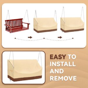 HEPOVER Porch Swing Cover 61Inch Waterproof Hanging Outdoor Swing Cover Garden Hammock Swing Chair Cover Patio Furniture Cover