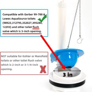 VRSS 3-Inch Opening Toilet Flappers Replacement fit 3 Inch Outlet Pipe Opening Flush Valves Toilets, Compatible with Gerber 99-788, Lowes AquaSource: 1.28 GPF Toilets, 98923 etc. (1)