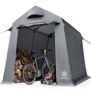 ever advanced outdoor storage shelter with vents storage tents for outside heavy duty storage sheds for motorcycle, bike, grey