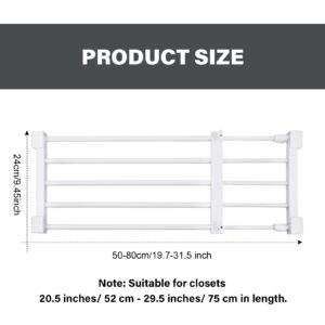 Geetery 4 Pcs Closet Tension Shelf Metal Expandable Closet Shelf Dividers Adjustable DIY Shelf Separators in Closet Tension Rod Storage Rack for Cabinet Kitchen Wardrobe (19.7''-31.5'' X 9.45'')