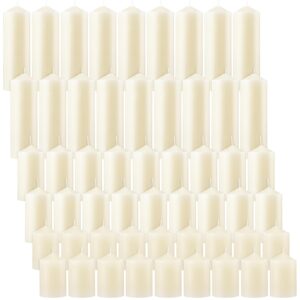 mtlee set of 54 ivory dripless pillar candles unscented candles bulk smokeless fireplace candles assorted size for home wedding birthday dinner holiday party decoration 2'' x 3'', 2'' x 4'', 2'' x 6''