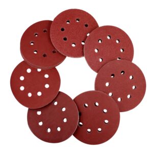 akjwp 70pcs sanding discs 5 inch 8 holes and loop adhesive sanding discs sandpaper for random orbital sander 40/80/120/240/320/600/800 grits…