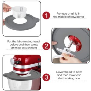 2 Pack Glass Bowl Covers for KitchenAid 5 Quart Tilt-Head Stand Mixers Bowl Covers Lid