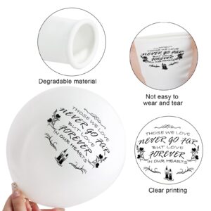 Eaezerav 35 Memorial Balloons & 4 White Dove Balloons to Release in Sky, Pigeon Bird Funeral Balloons Happy Birthday in Heaven Biodegradable Balloons Memorial Decorations