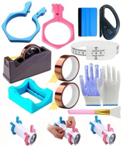 majreey sublimation blanks tumbler clamp tool, for 20 oz sublimation blanks, heat resistant gloves, heat tape sublimation, heat tape dispenser sublimation kit, tumbler clamp clamp (blue,pink)