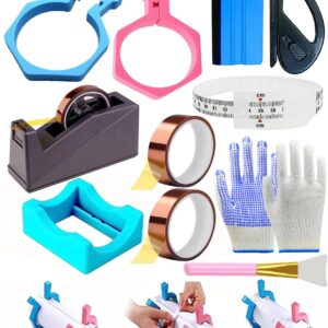 Majreey Sublimation Blanks Tumbler Clamp Tool, for 20 Oz Sublimation Blanks, Heat Resistant Gloves, Heat Tape Sublimation, Heat Tape Dispenser Sublimation Kit, Tumbler Clamp Clamp (Blue,Pink)