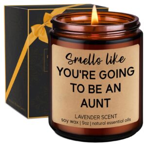 gspy scented candles - new aunt gifts, pregnancy announcement for aunt - smells like you’re going to be an aunt - aunt baby announcement, promoted to aunt, baby reveal gifts for sister, friend