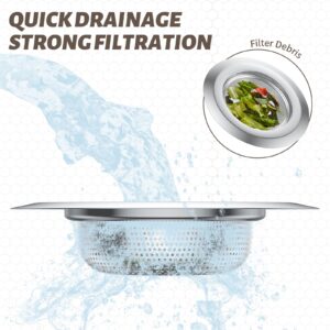 Sink Drain Strainer, Stainless Steel Mesh Sink Strainer, Anti-rust Kitchen Sink Strainer Food Catcher for Garbage Disposal with Large Wide Rim 4.4" Diameter, Pack of 4 (4)