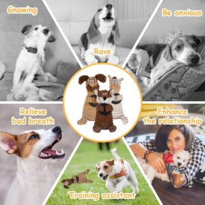 Qonmpcvu 3 Pack Dog Squeak Toys,Tough Layer Plush Dog Toys, Puppy Teething Toys, Dog Toys for Large Dogs, Dog Stuffed Animals Chew Toy,Teething Toys Pet Chew Toys,Tuff Dog Toys for Puppies Large Dog