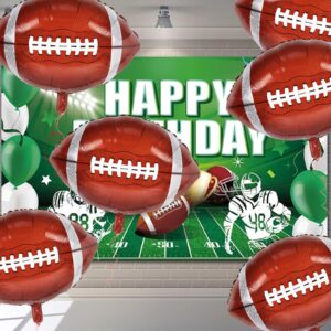 Eaezerav 8 Pcs Football Balloons Football Themed Birthday Party Supplies for Super Bowl Decor, Football Party Balloons Foil Balloon Sport Themed Birthday Party Decor for Boys