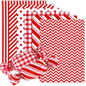 whaline 120 sheets minimalists christmas tissue paper plaids dots stripes print gift wrapping paper red white art craft paper for diy winter xmas wedding anniversary birthday party decor