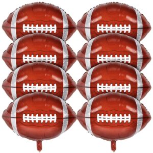 eaezerav 8 pcs football balloons football themed birthday party supplies for super bowl decor, football party balloons foil balloon sport themed birthday party decor for boys