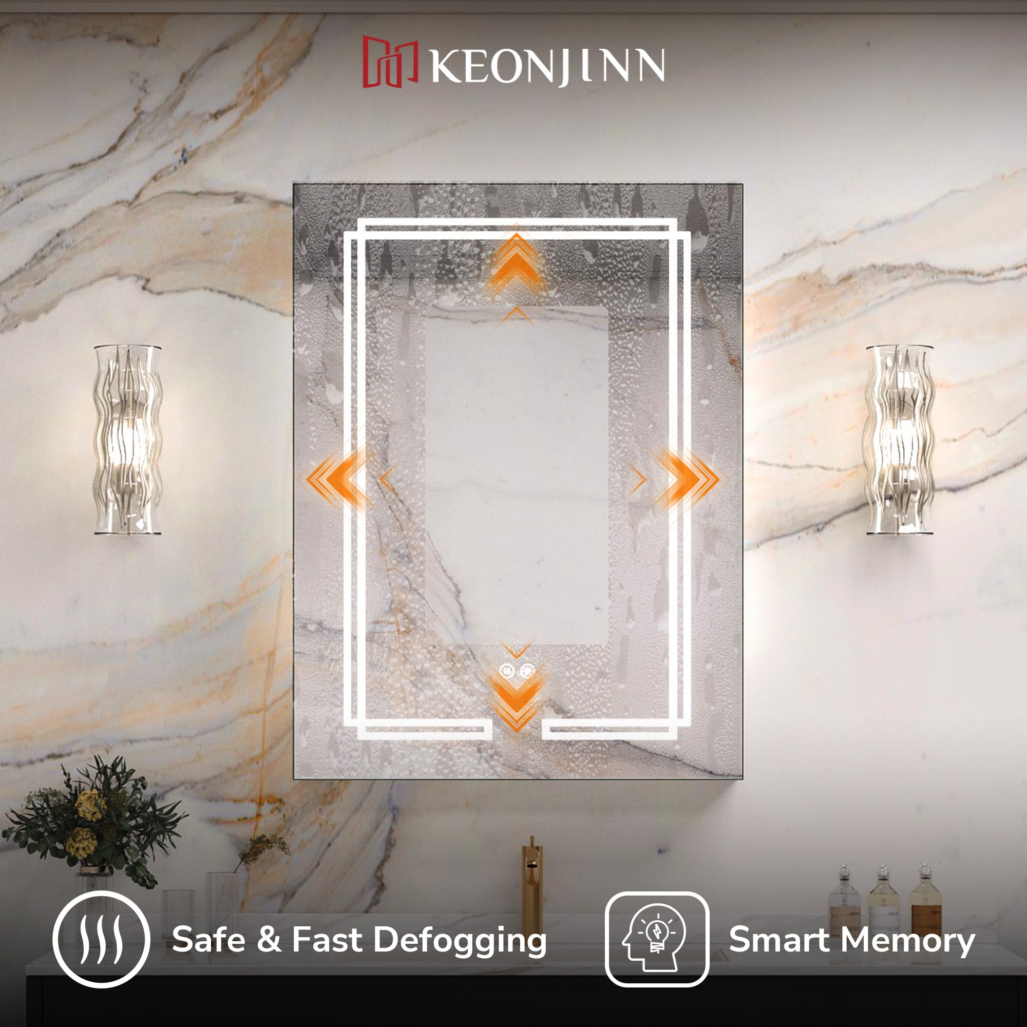 Keonjinn 30x32 Inch Lighted Medicine Cabinet with LED Vanity Mirror for Bathroom Adjustable Shelves Dimmable 3 Color Temperature Lights Anti-Fog Wall Mount LED Medicine Cabinet Mirror