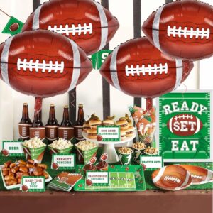 Eaezerav 8 Pcs Football Balloons Football Themed Birthday Party Supplies for Super Bowl Decor, Football Party Balloons Foil Balloon Sport Themed Birthday Party Decor for Boys