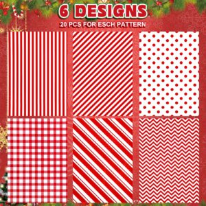 Whaline 120 Sheets Minimalists Christmas Tissue Paper Plaids Dots Stripes Print Gift Wrapping Paper Red White Art Craft Paper for DIY Winter Xmas Wedding Anniversary Birthday Party Decor