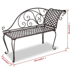 DYRJDJWIDHW Patio Chaise Outdoor Cocktail Table Set,Outdoor Furniture Couch,Wicker Patio Furniture no Assembly,Patio Storage Ottoman,Lounge 50.4" Steel Antique Brown