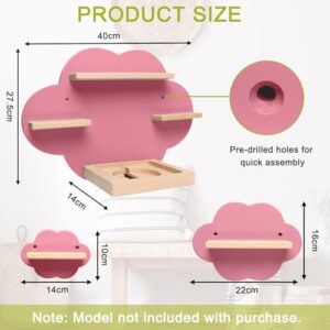 OPERMAXER for TonieBox and Tonie Shelf Cloud, Tonies Storage for Tonie Figures Characters, Floating Shelves Magnetic Wall Shelf for Children Play Room, Charging Station, Pink（3 Pcs）