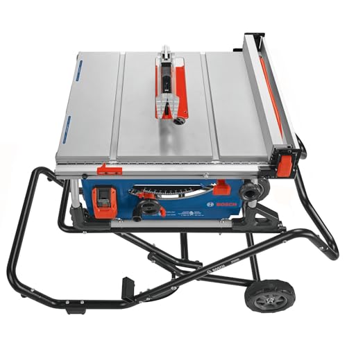 BOSCH GTS15-10 10 Inch Portable Jobsite Table Saw with Gravity-Rise Wheeled Stand, 15 Amp, 32-1/8 Inch Rip Capacity, 4 HP