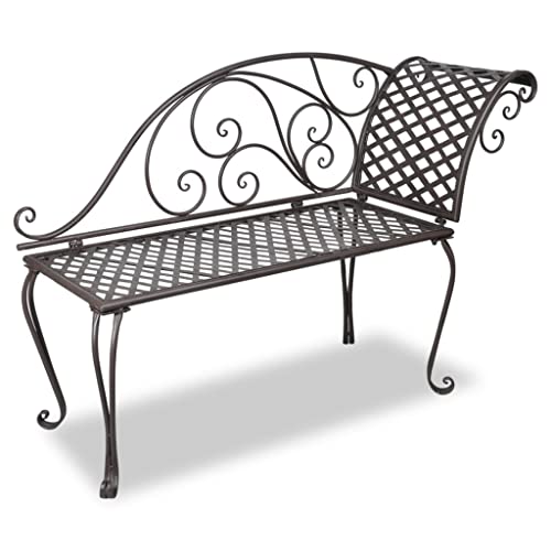 DYRJDJWIDHW Patio Chaise Outdoor Cocktail Table Set,Outdoor Furniture Couch,Wicker Patio Furniture no Assembly,Patio Storage Ottoman,Lounge 50.4" Steel Antique Brown