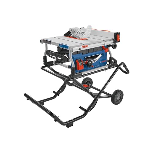 BOSCH GTS15-10 10 Inch Portable Jobsite Table Saw with Gravity-Rise Wheeled Stand, 15 Amp, 32-1/8 Inch Rip Capacity, 4 HP