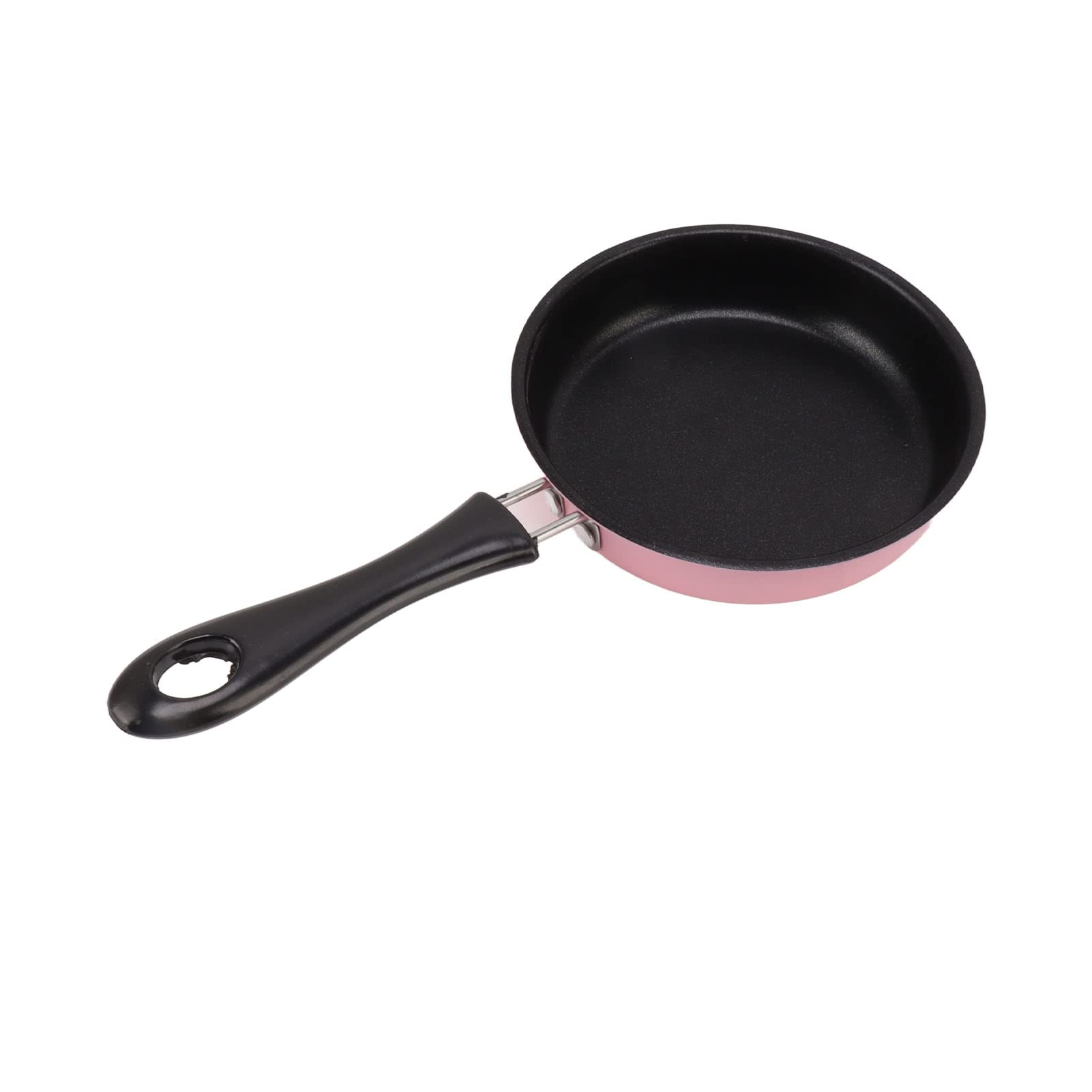 Mini Frying Pan, Small Stainless Steel Frying Pan 12cm Mini Egg Frying Pan with Handle Heat Resistant Portable Camping Cooking Omelet Pan for Gas Stove Induction Hob ()