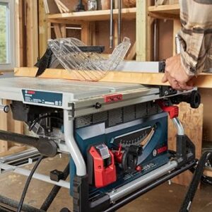 BOSCH GTS15-10 10 Inch Portable Jobsite Table Saw with Gravity-Rise Wheeled Stand, 15 Amp, 32-1/8 Inch Rip Capacity, 4 HP