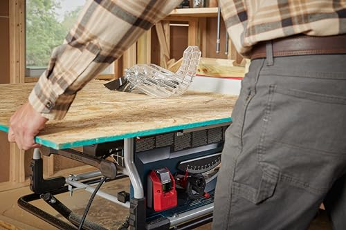 BOSCH GTS15-10 10 Inch Portable Jobsite Table Saw with Gravity-Rise Wheeled Stand, 15 Amp, 32-1/8 Inch Rip Capacity, 4 HP