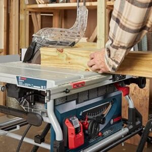 BOSCH GTS15-10 10 Inch Portable Jobsite Table Saw with Gravity-Rise Wheeled Stand, 15 Amp, 32-1/8 Inch Rip Capacity, 4 HP