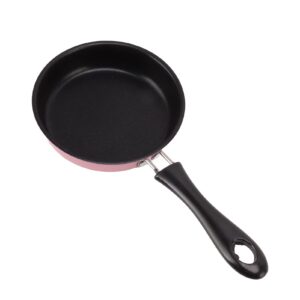 mini frying pan, small stainless steel frying pan 12cm mini egg frying pan with handle heat resistant portable camping cooking omelet pan for gas stove induction hob ()