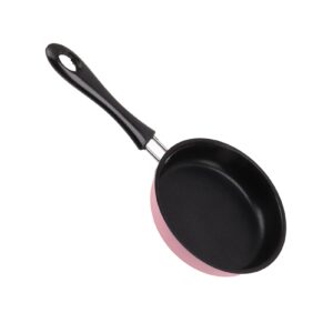 Mini Frying Pan, Small Stainless Steel Frying Pan 12cm Mini Egg Frying Pan with Handle Heat Resistant Portable Camping Cooking Omelet Pan for Gas Stove Induction Hob ()