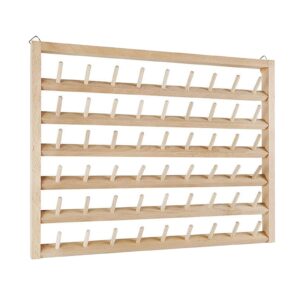 54-Spool Thread Rack, Wall-Mounted Thread Holder, Pine Thread Holder Organizer for Sewing, Embroidery, Jewelry