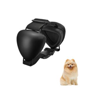 zohan dog ear muffs for noise protection, comfort dog noise cancelling ear muffs with fast snap lock for fireworks, thunder, vacuums(black,s)