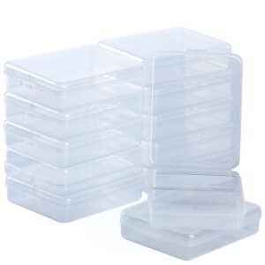 xhjzgctech 12 pcs mini clear plastic beads storage containers box with hinged lid for jewelry beads crayon accessories craft organizers and storage boxes