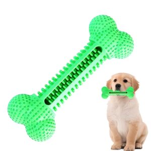 teething buddy: dental dog chew bone toy for puppies. (green)