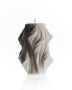 lawa cascading wave candle - large beautiful handmade pillar scented soy wax candle elegant bubble aesthetic candle housewarming gift home room shelf decor idea white (small)