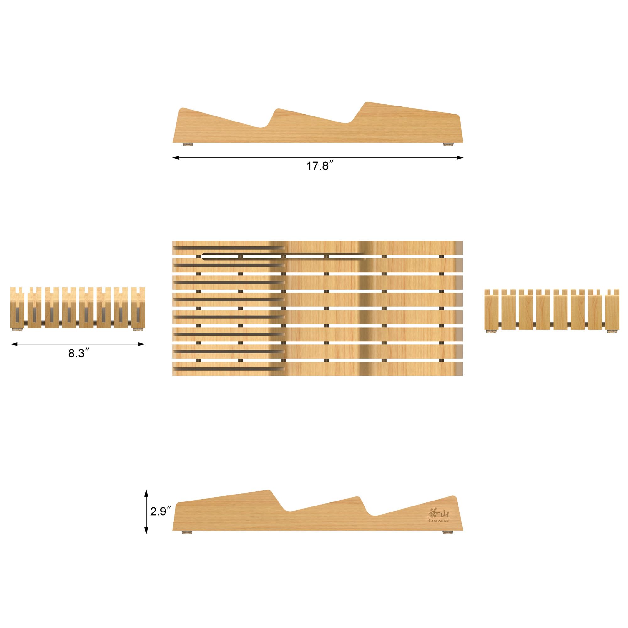 Cangshan 503831 Bamboo In-Drawer 15-Slot Knife Organizer